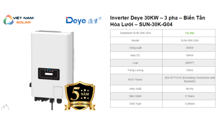 Inverter Hòa Lưới Deye 30KW 3 Pha [Giá Sỉ]