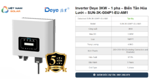 Inverter Hòa Lưới Deye 3KW 1 Pha [Giá Sỉ]