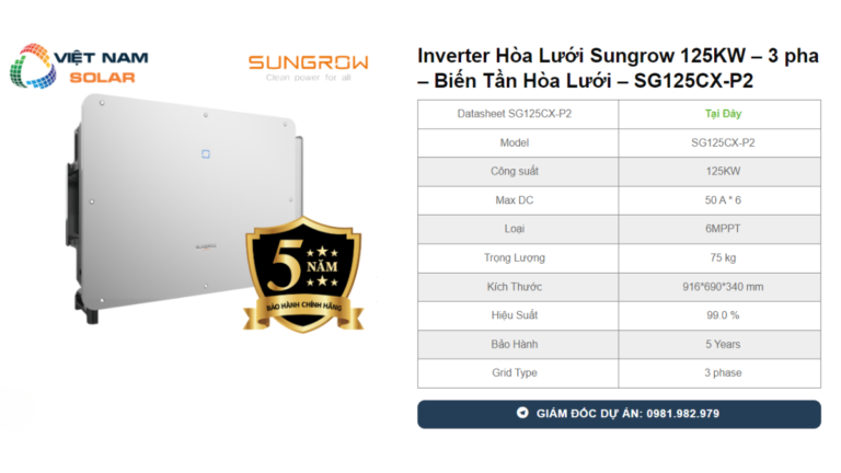 Inverter Hòa Lưới Sungrow 125KW 3 Pha [Giá Sỉ]