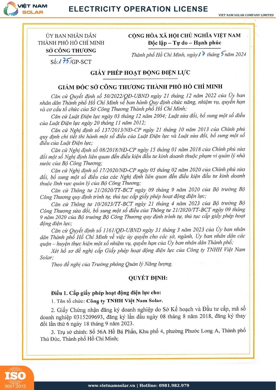 Hồ Sơ Năng Lực Việt Nam Solar 07/2025