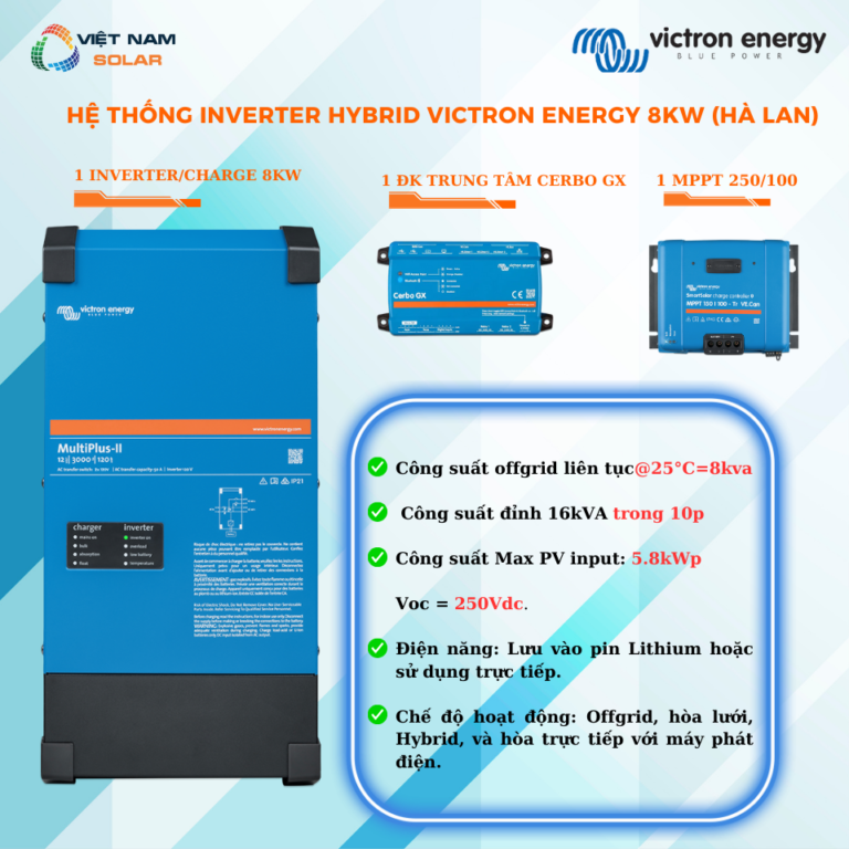 Inverter Hybrid Victron Energy 8kw 1 Pha - Sản Phẩm Hà Lan - Việt Nam Solar