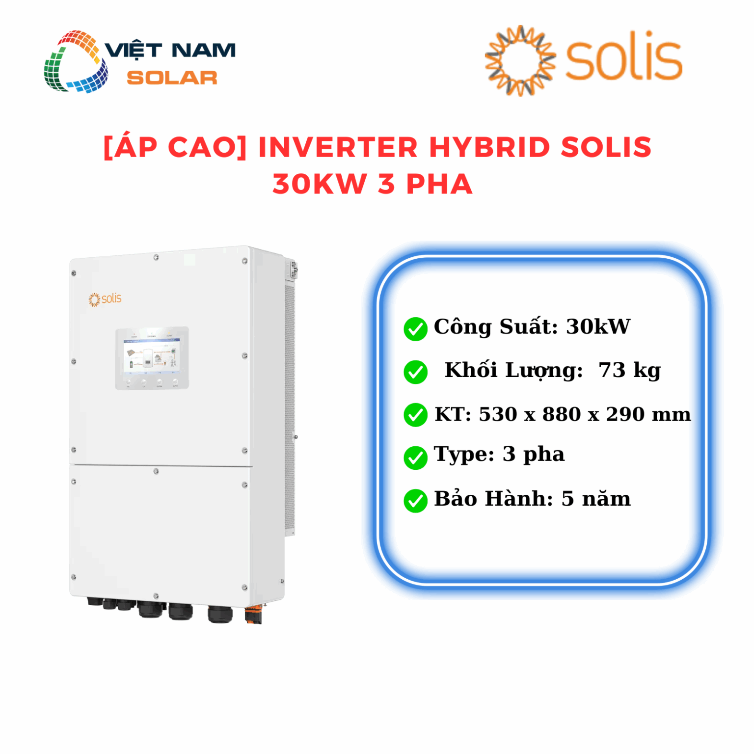 [Áp Cao] Inverter Hybrid 30Kw 3pha Solis - S6-EH3P30K-H [Giá Sỉ] - Việt ...