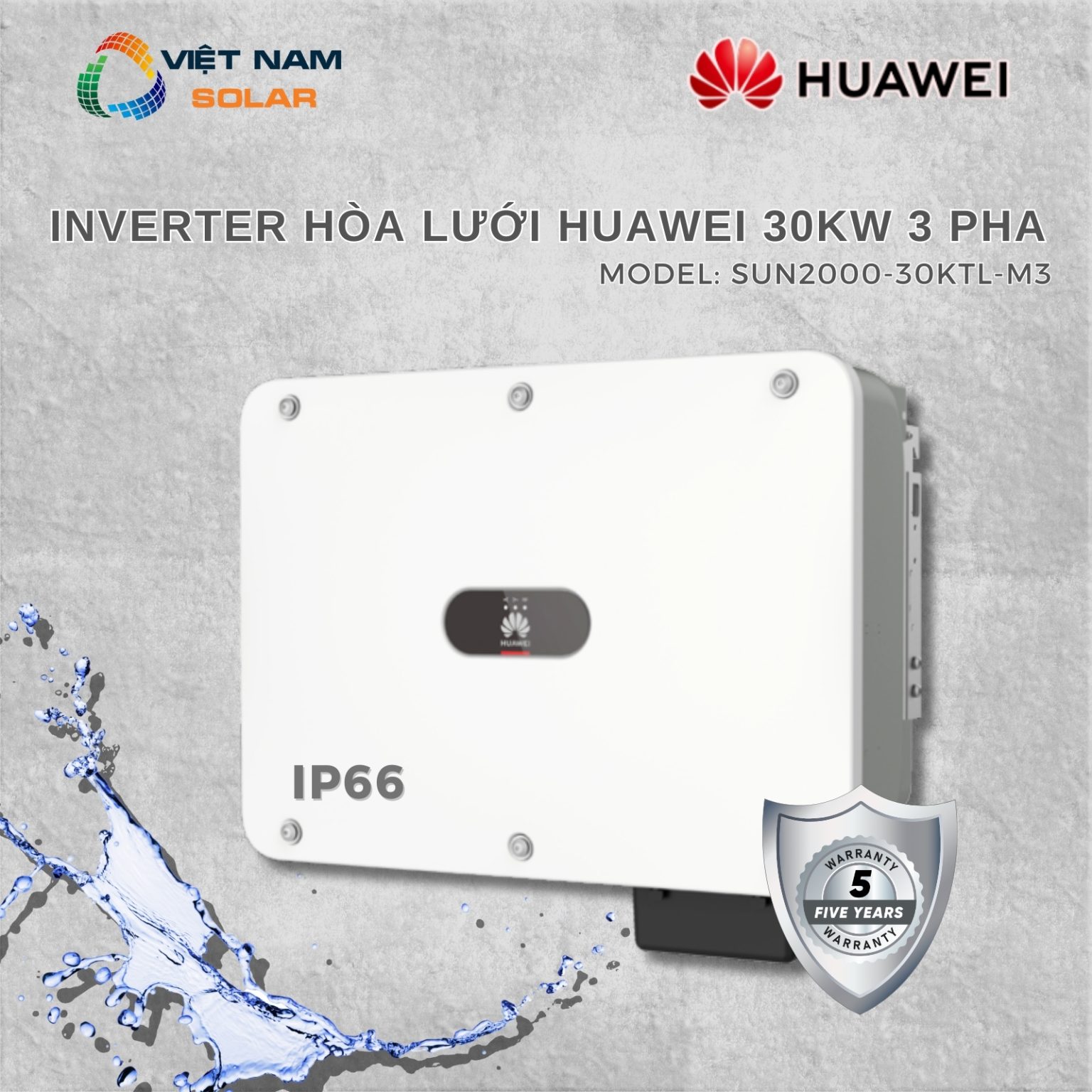 Inverter Huawei 150kW 3 Pha Bảo Hành 5-10 Năm - SUN2000-150K-MG0 - Việt Nam Solar