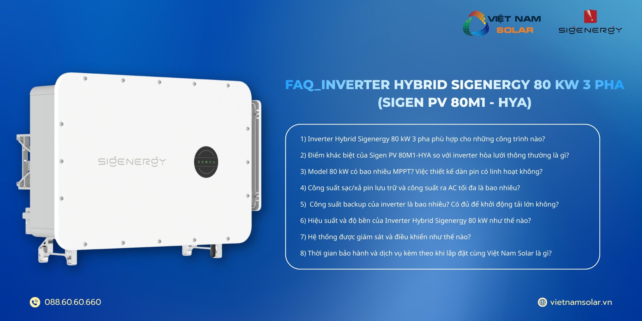 Inverter Hybrid Sigenergy 80 KW 3 Pha – Sigen PV 80M1-HYA - Hybrid Điều ...