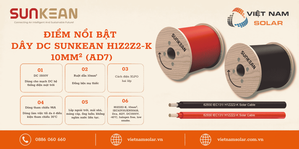 Dây DC Sunkean H1Z2Z2-K 10mm² (AD7) - Cáp Chuyên Dụng Cho Solar - Việt ...